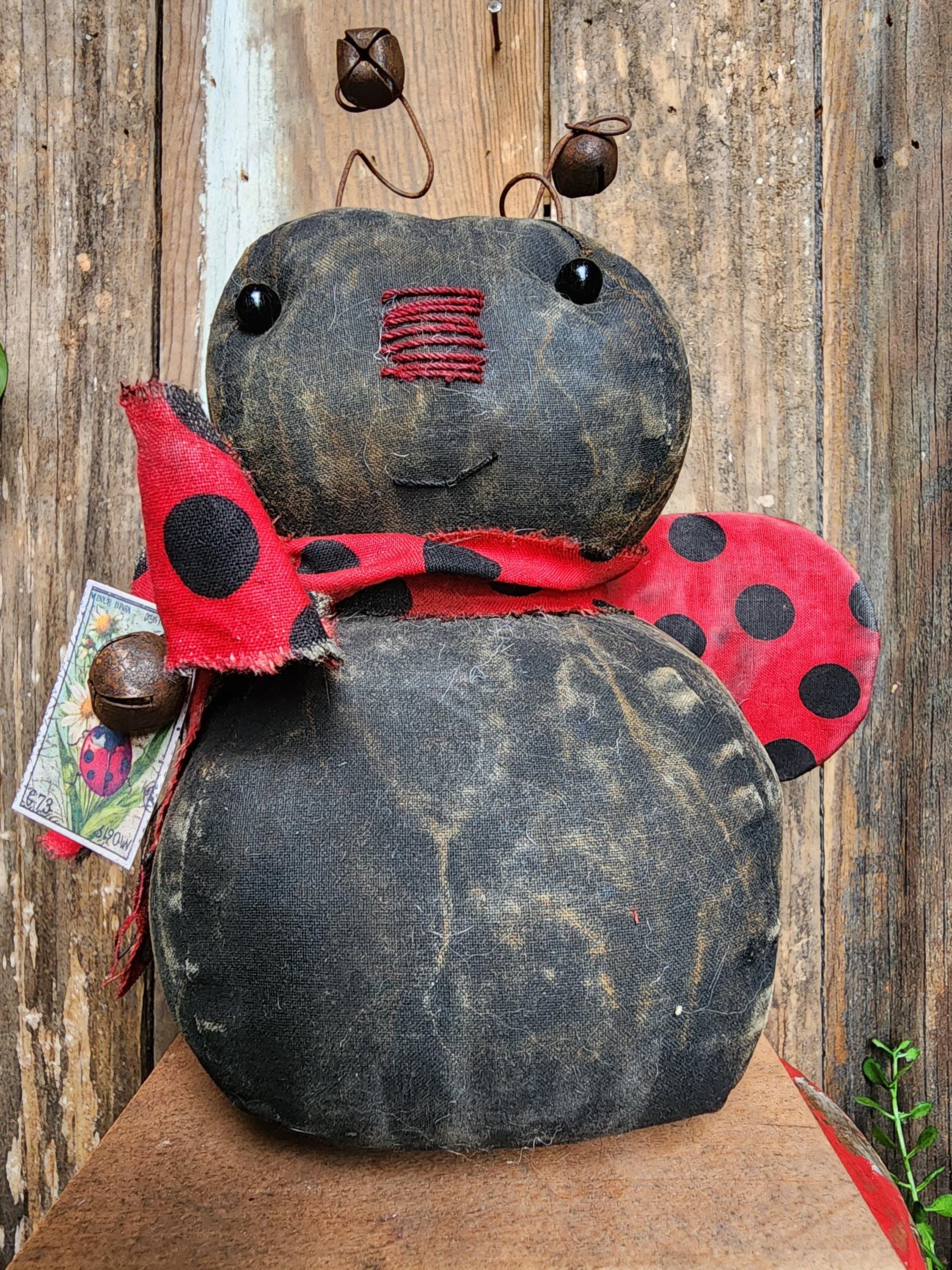 Primitive Lady Bug, Lady Bird, Handmade Doll, Summer Decor - Etsy