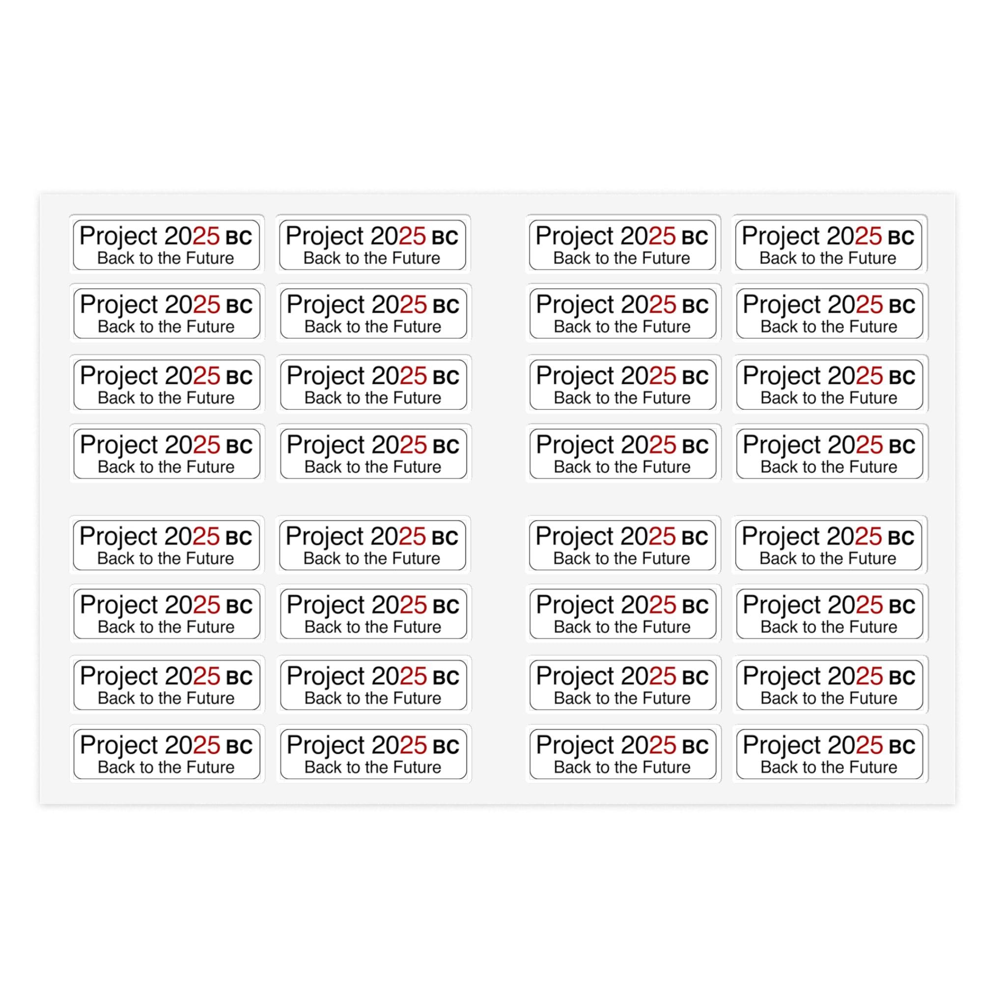 Project 2025 BC - "back to the Future" Sheet of 32 Small Stickers - Etsy