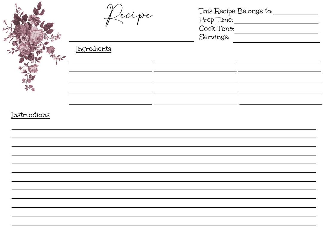 Printable Recipe Cards Modern Designs for Your Kitchen - Etsy