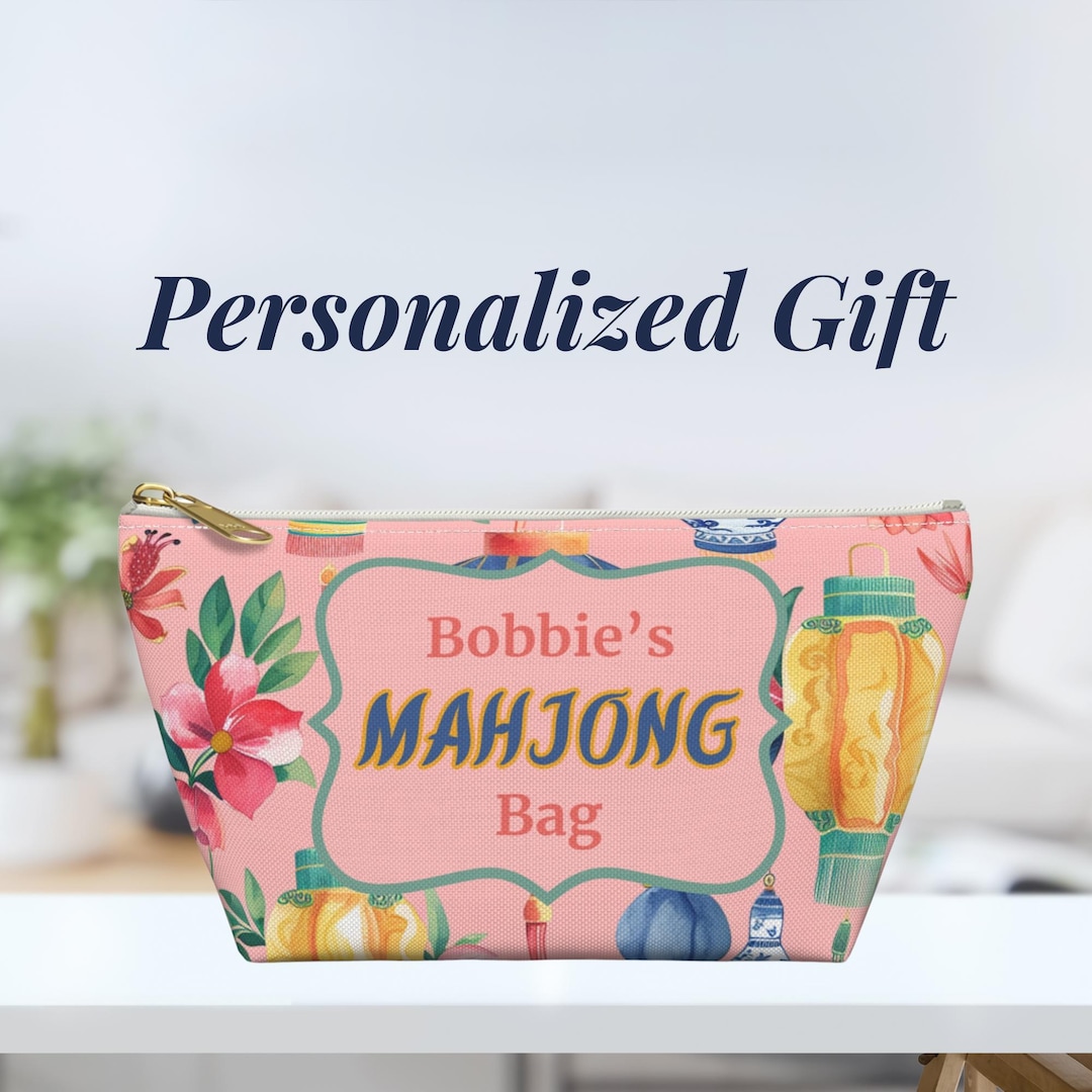 Custom Gift Mahjong Storage Bag Floral Pouch Gift for Her Mahjong ...