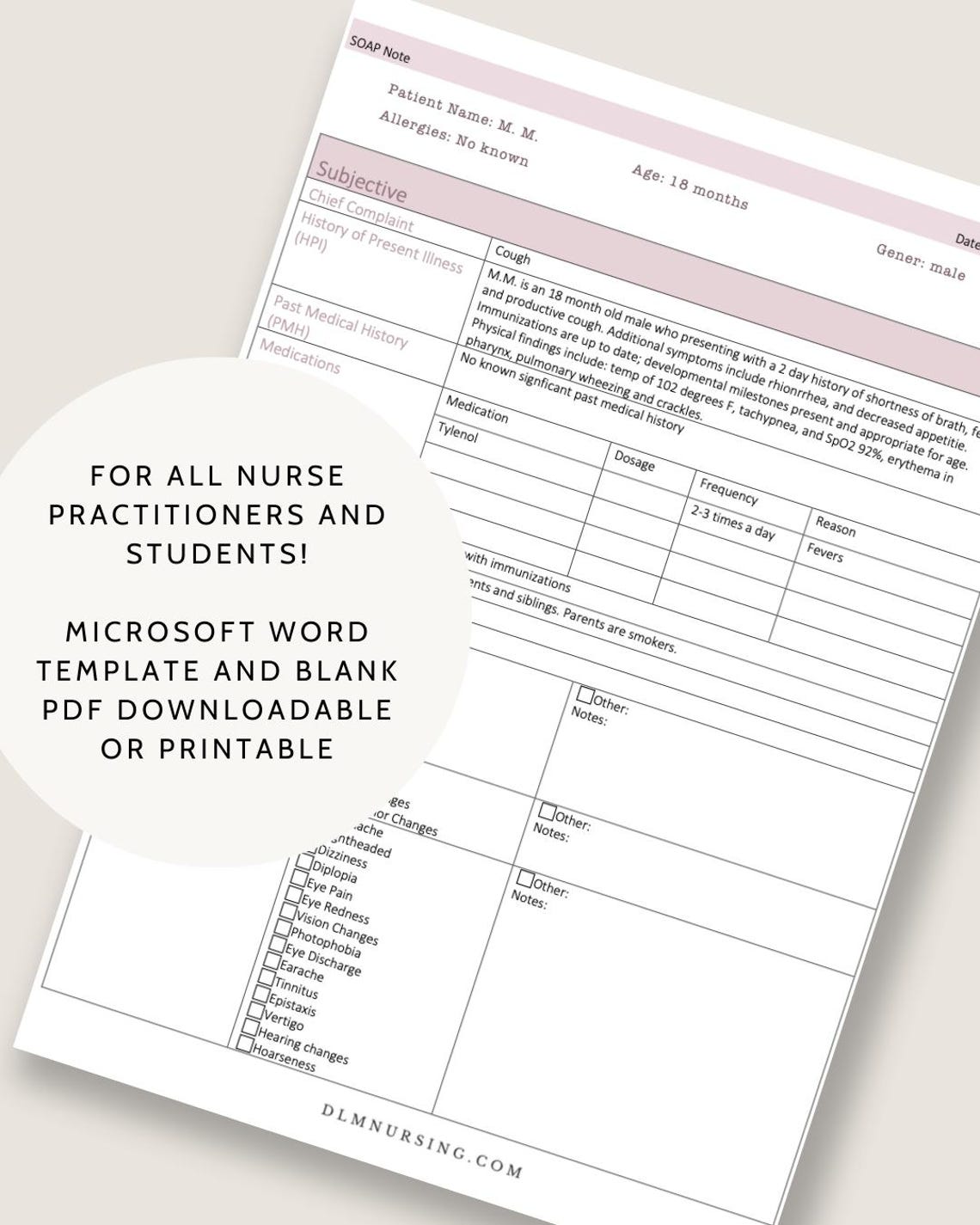 Essential SOAP Note Template for Health Professionals (MS Word Template ...