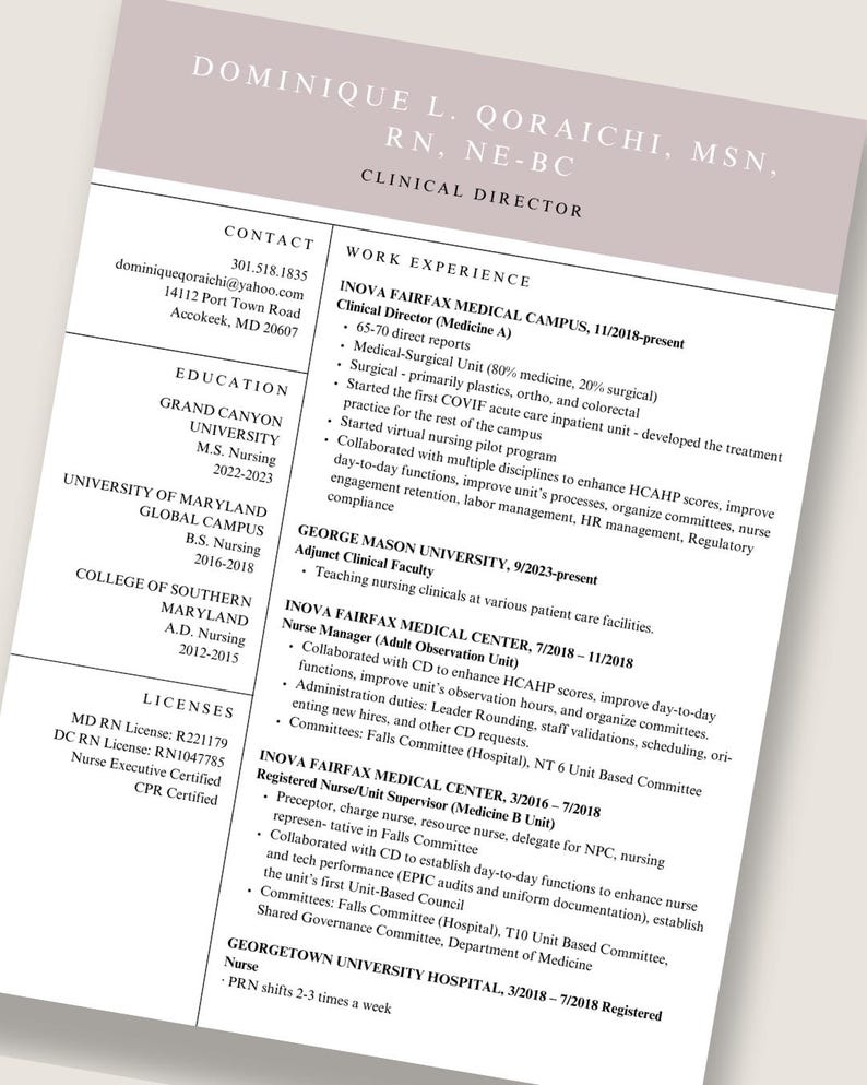 Nursing Portfolio Template – Canva Editable Design - Etsy