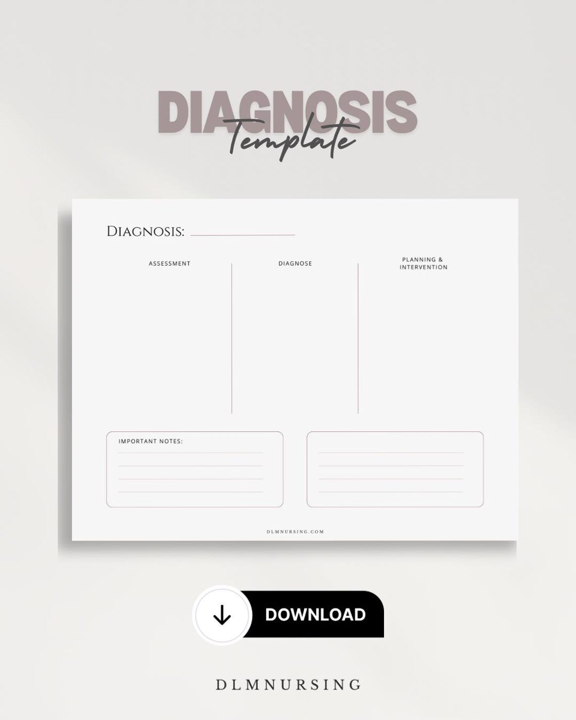 Comprehensive Nursing Diagnosis Note-taking Template (PDF Download) - Etsy