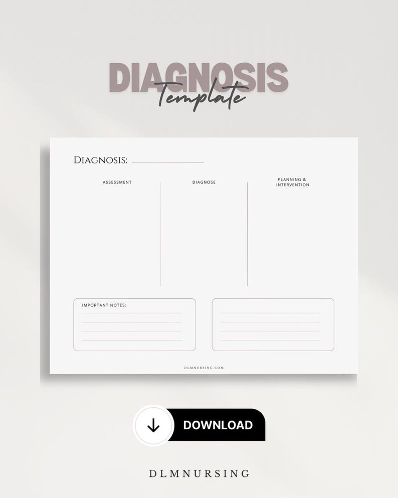 Comprehensive Nursing Diagnosis Note-taking Template (PDF Download) - Etsy