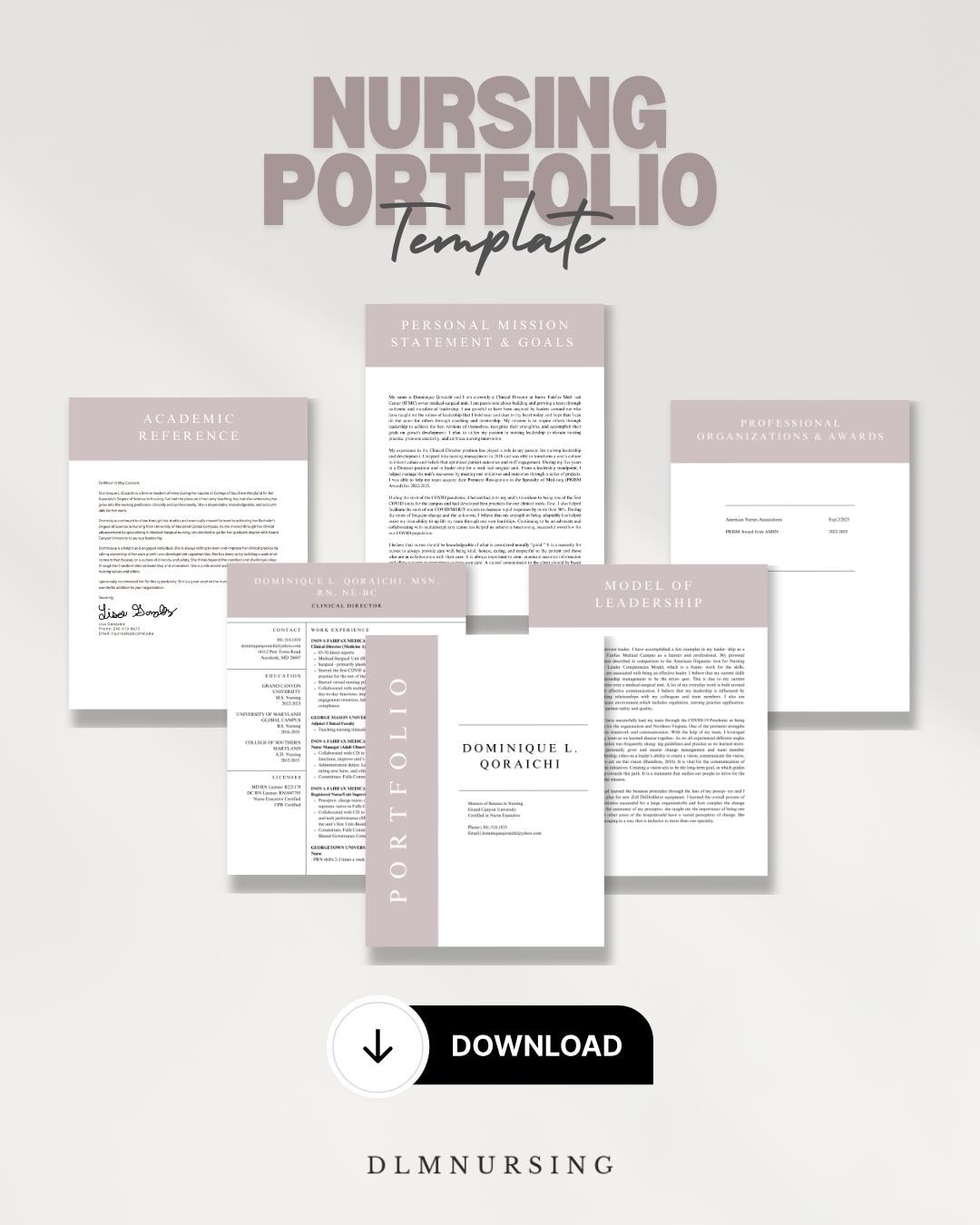 Nursing Portfolio Template – Canva Editable Design - Etsy