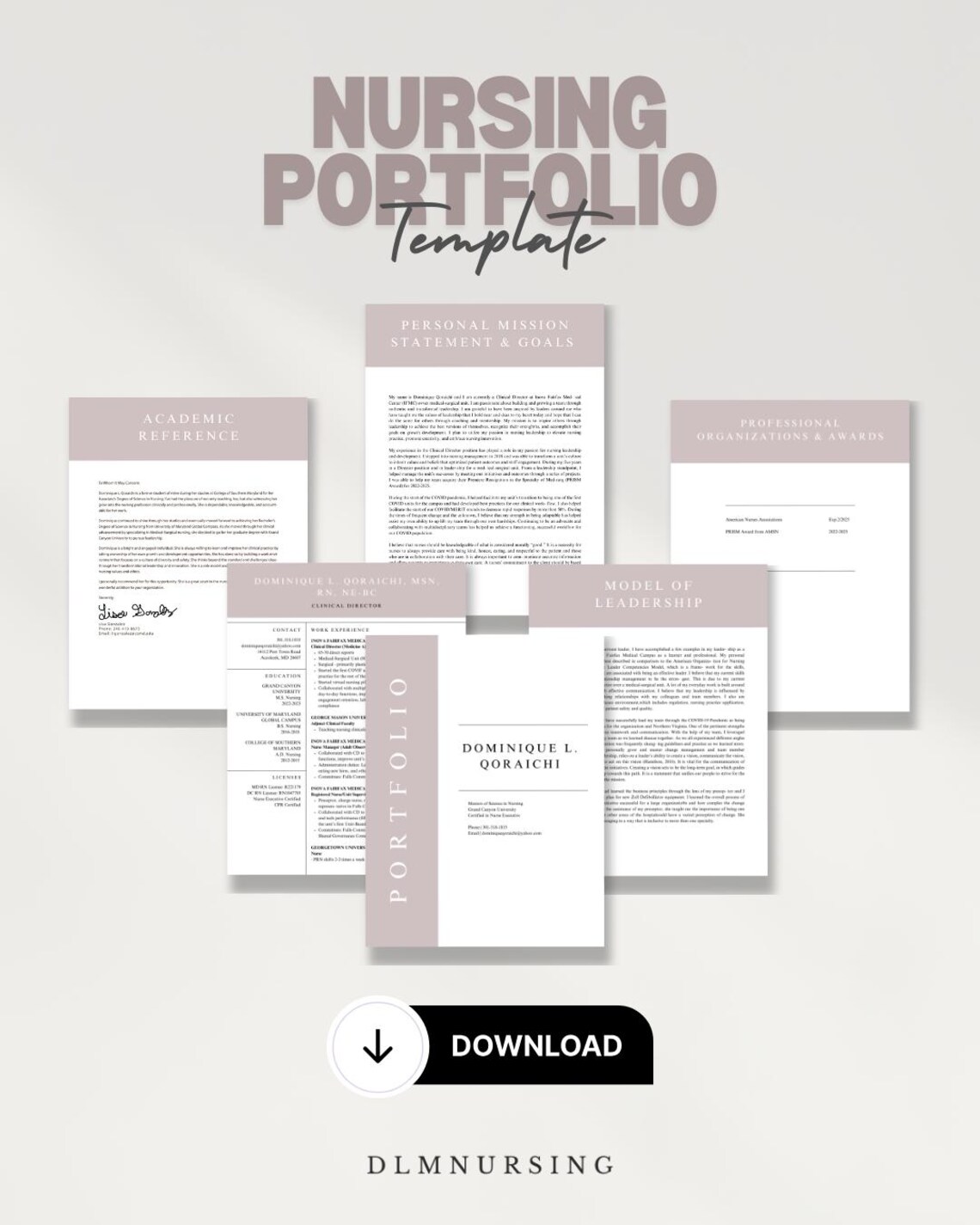 Nursing Portfolio Template – Canva Editable Design - Etsy