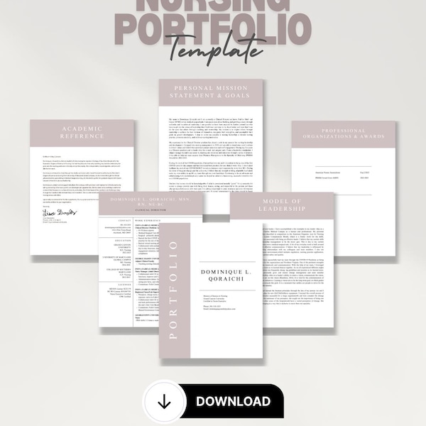 Nursing Portfolio Template - Etsy