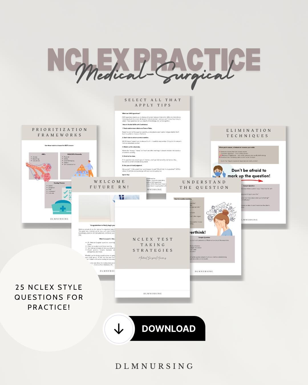 25 NCLEX Med Surg Practice Questions With Rationales (PDF Printable) - Etsy