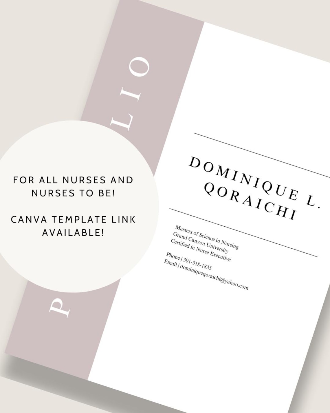 Nursing Portfolio Template – Canva Editable Design - Etsy