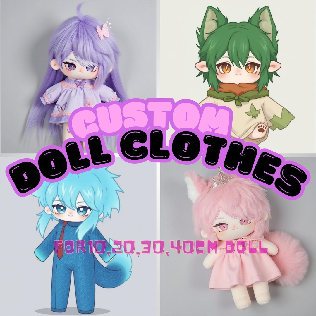 Customized 10/20//30/40cm Plush Doll Clothes Commissions,oc Clothes ...