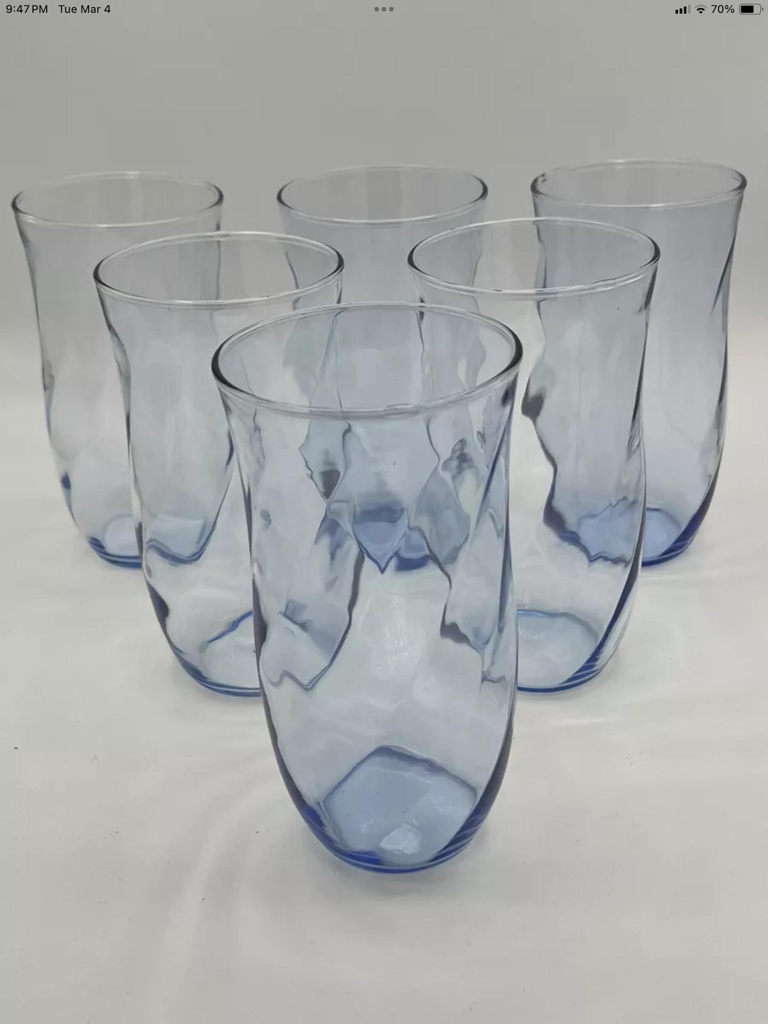 VTG LIBBEY MYSTIC Blue Optic Swirl Glass Tumbler 6 1/8" Lot of 6 - Etsy