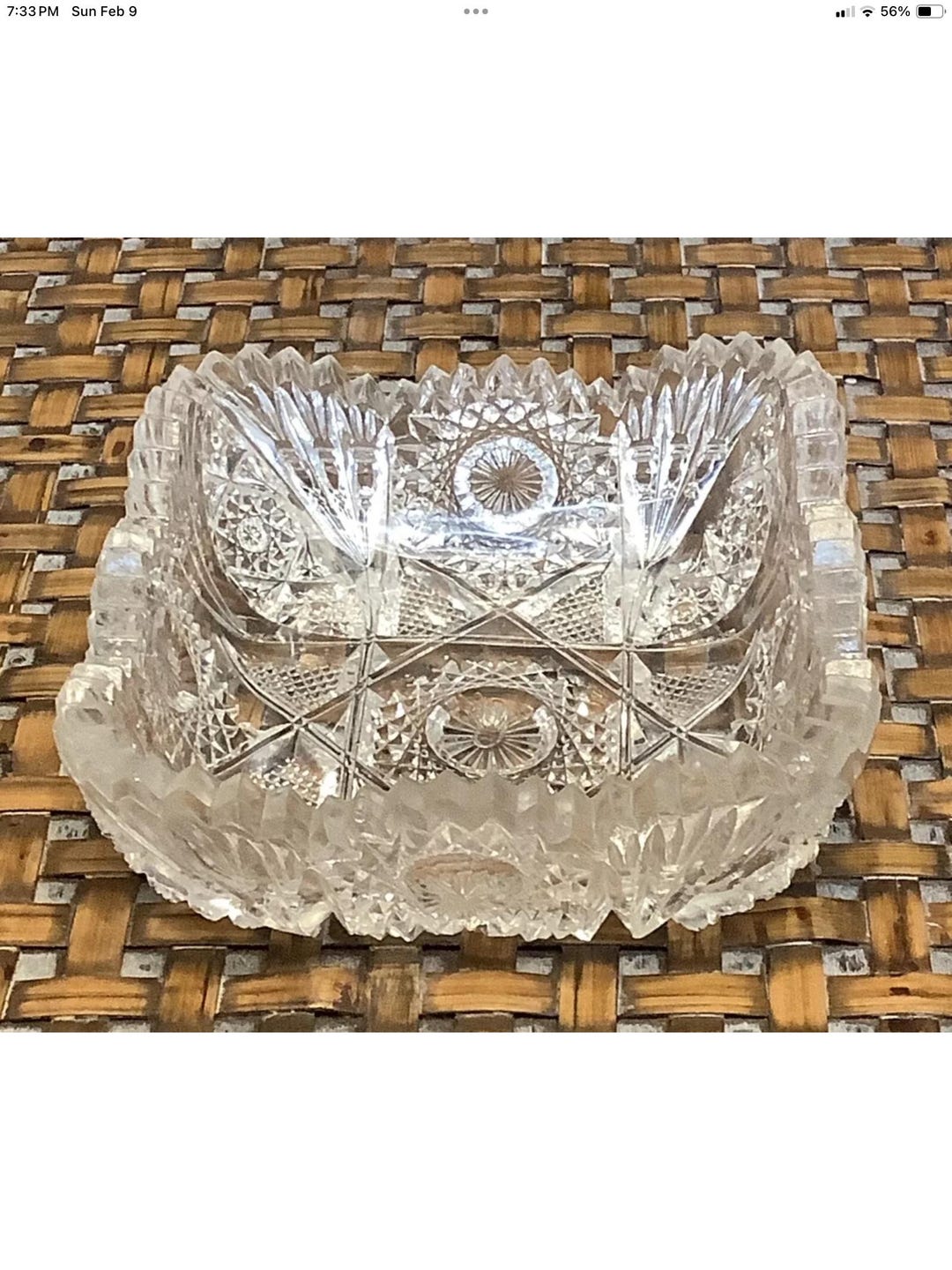 Vintage Lenox Imperial Glass EAPG# 576, Hobstar Pattern Sawtooth Edge ...