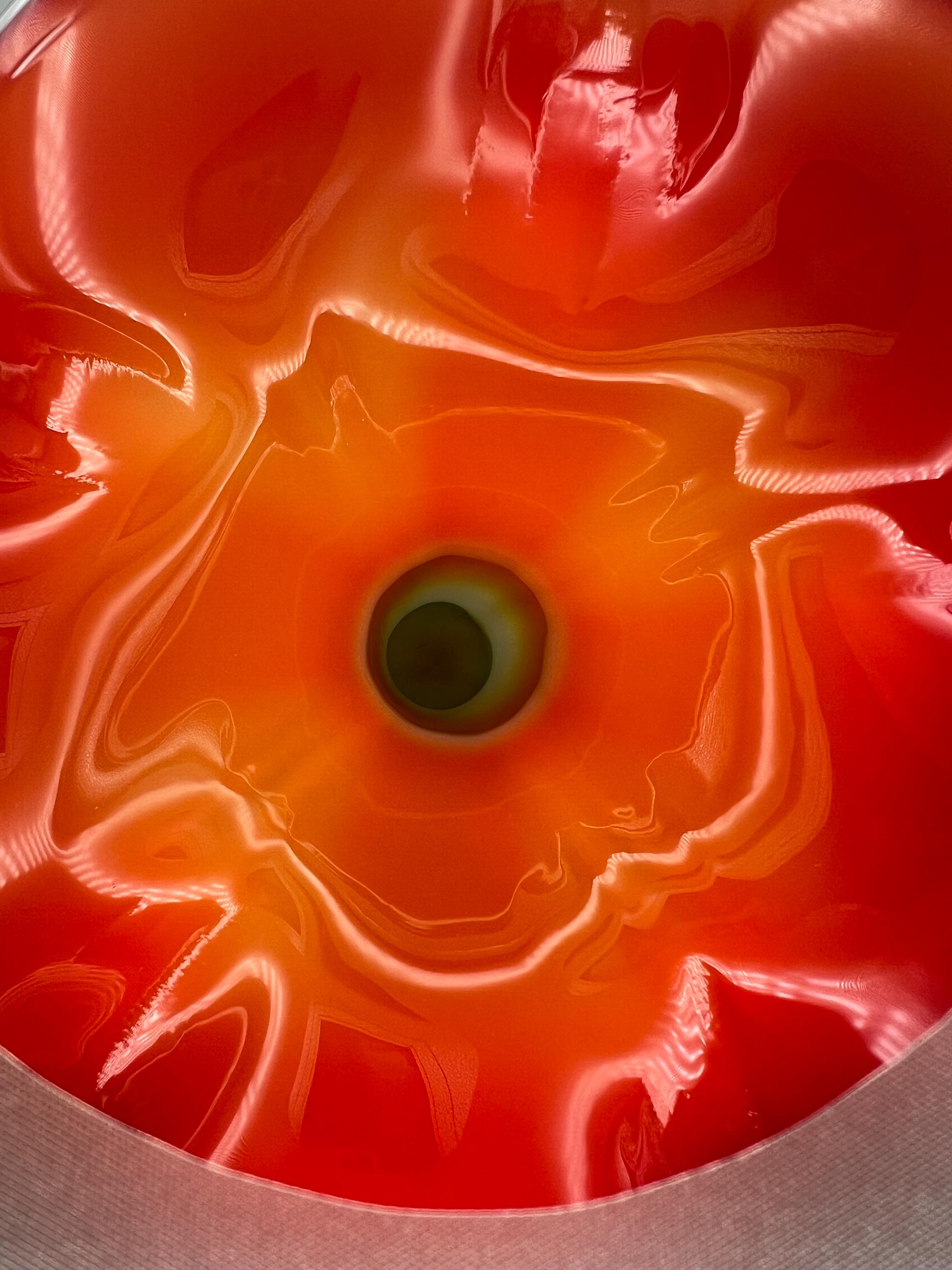 MURANO Style Trumpet Tulip Glass Vase Vintage Italian Hand Blown Rim ...