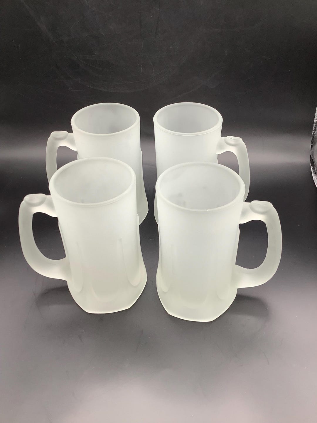 Vintage Tiara Frosted Crystal Tankard Mug Stein Indiana Glass White ...