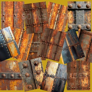 Rust Rivets Texture: Urbex Steampunk Printable Pages (digital Download ...