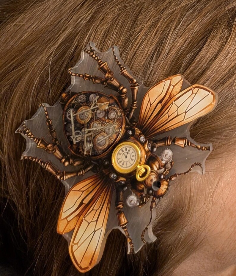 Steampunk Cosplay Entomology Anthropomorphic Gears Patina Clock OOAK ...