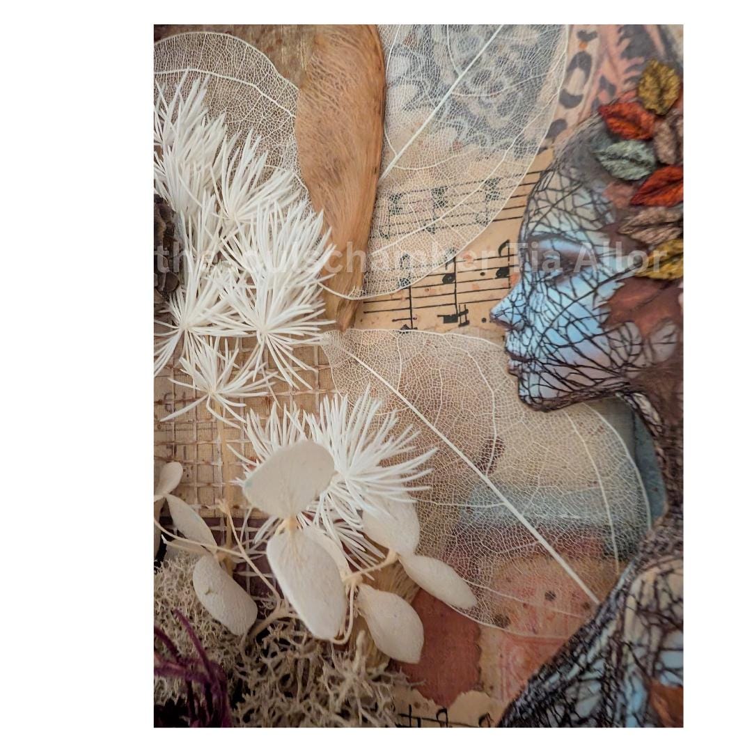 Autumn Metamorphosis Collage Art: Nature Assemblage, 5x5 Canvas One of ...
