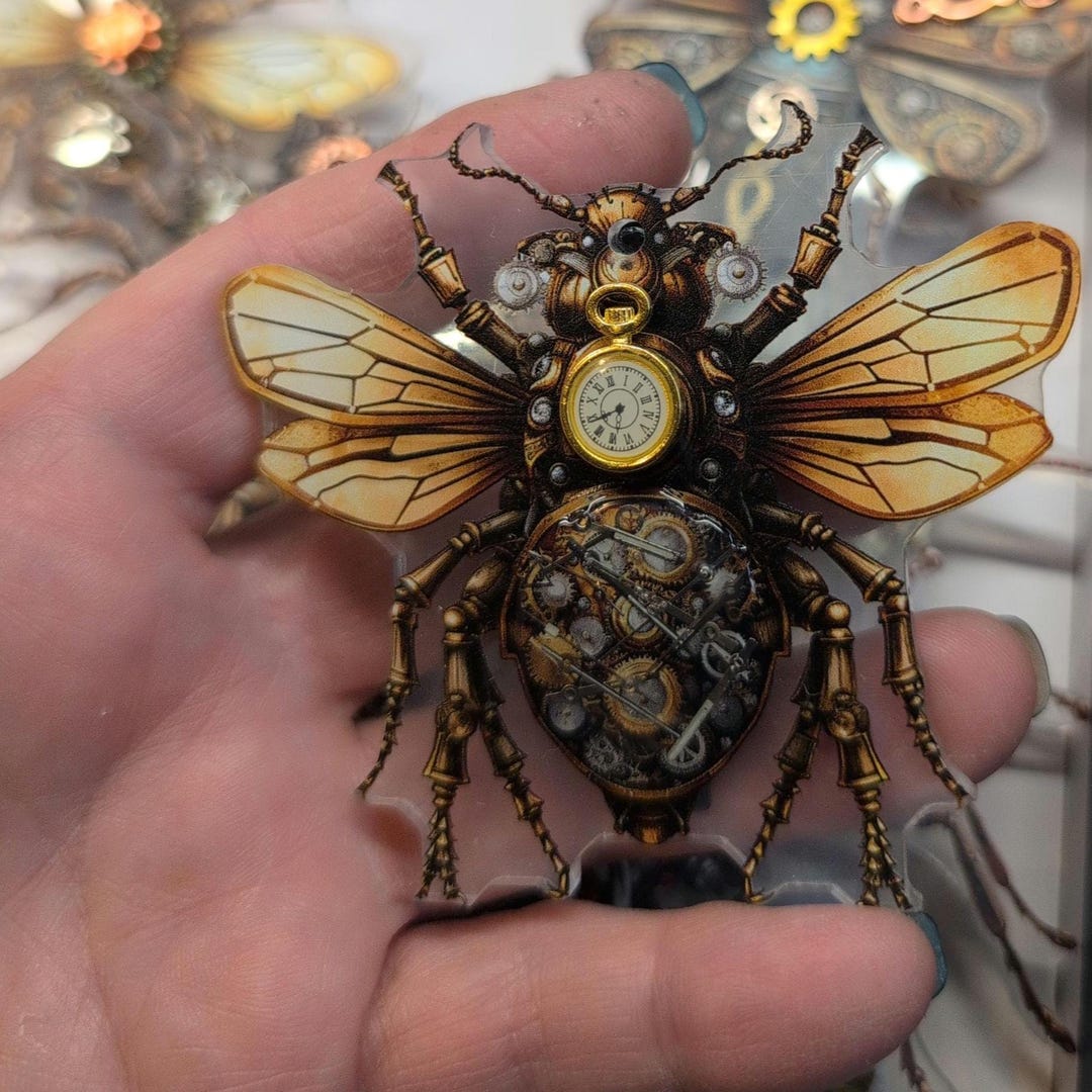 Steampunk Cosplay Entomology Anthropomorphic Gears Patina Clock OOAK ...