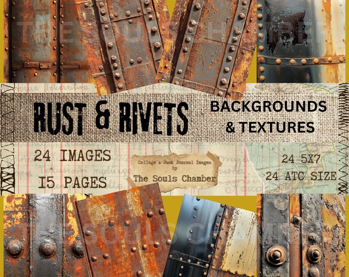 Rust Rivets Texture: Urbex Steampunk Printable Pages (digital Download ...