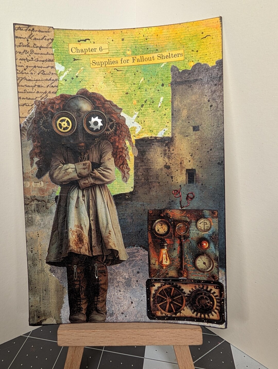 Fallout Shelter Steampunk Collage Mixed Media Unframed Art 4*6 Wall Art ...