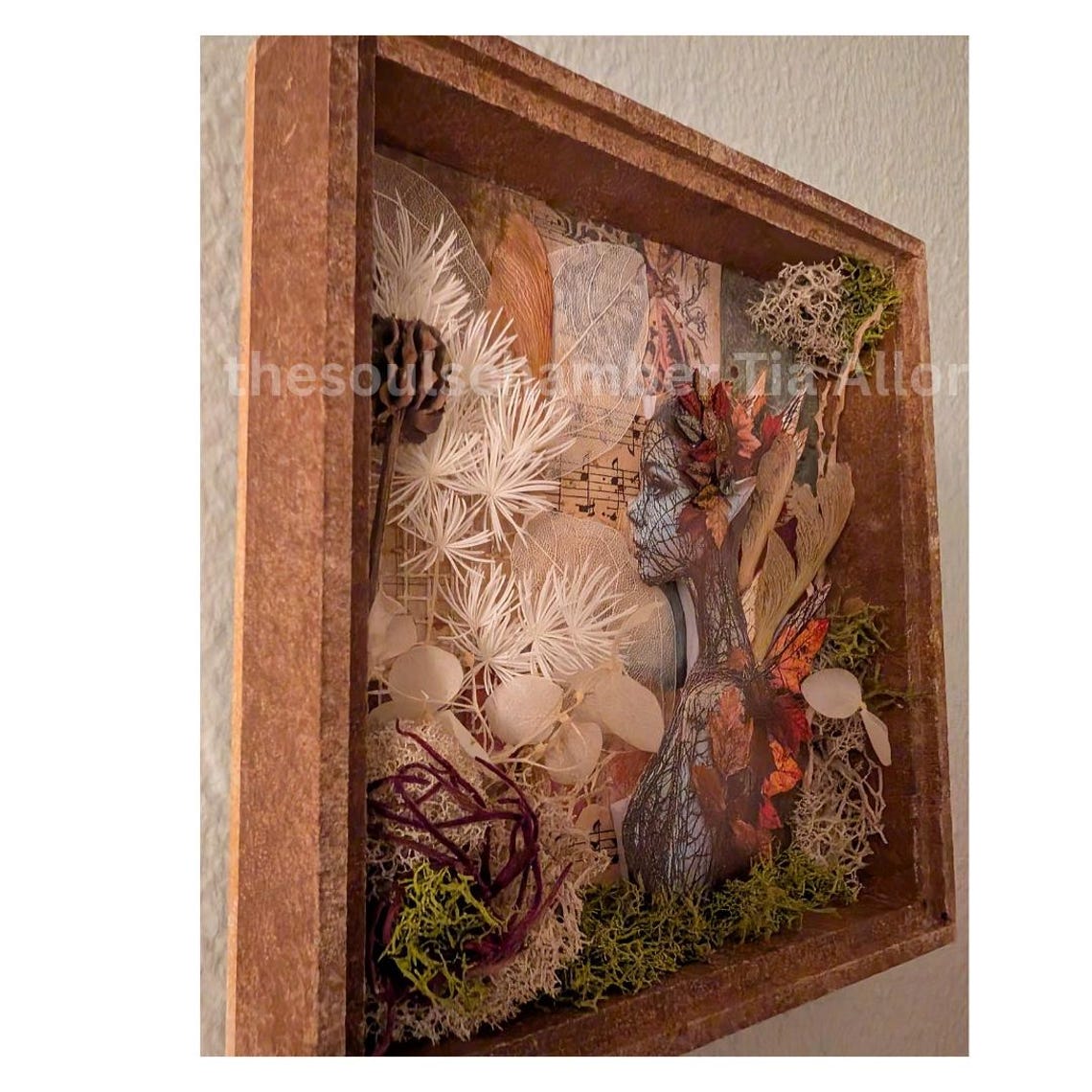 Autumn Metamorphosis Collage Art: Nature Assemblage, 5x5 Canvas One of ...
