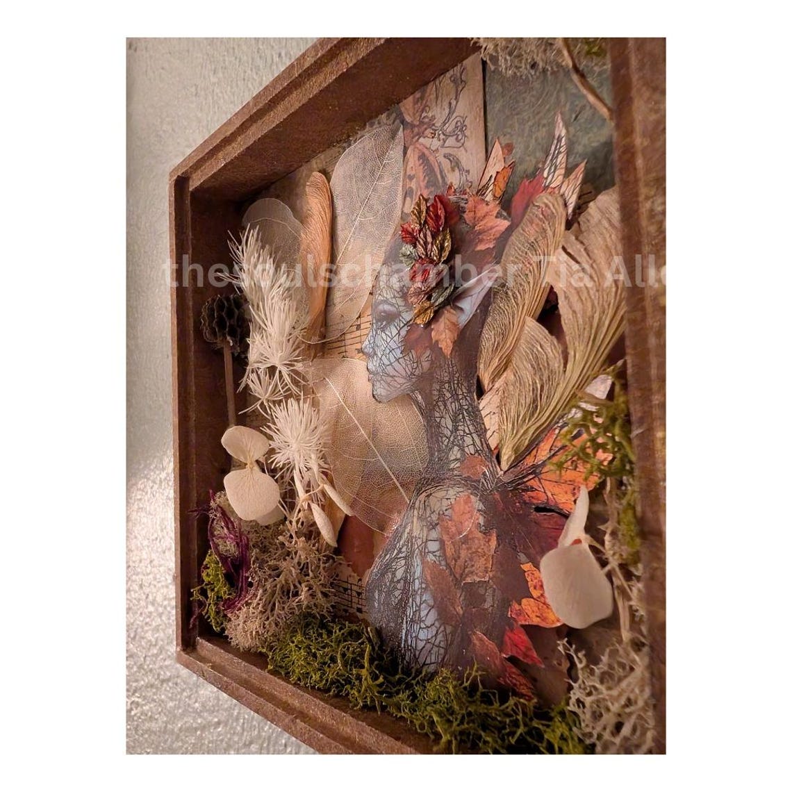 Autumn Metamorphosis Collage Art: Nature Assemblage, 5x5 Canvas One of ...