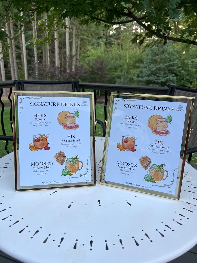 Personalized Wedding Signature Drink Menu - Etsy