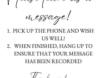 Custom Acrylic Wedding Sign - 8x10 in - Audiobook - Leave Us a Message ...