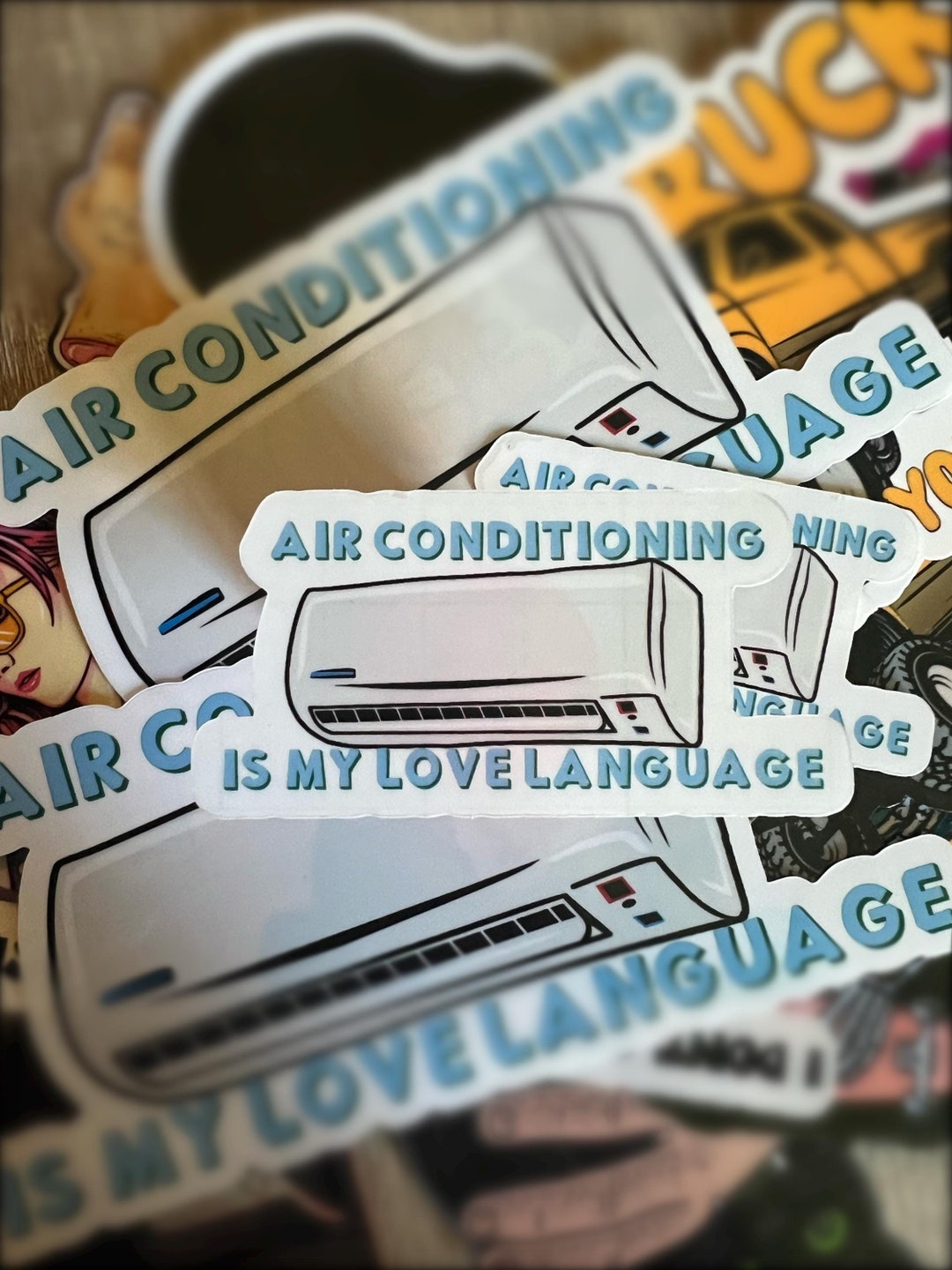Air Conditioning is My Love Language Funny Sticker Fun Sticker ...