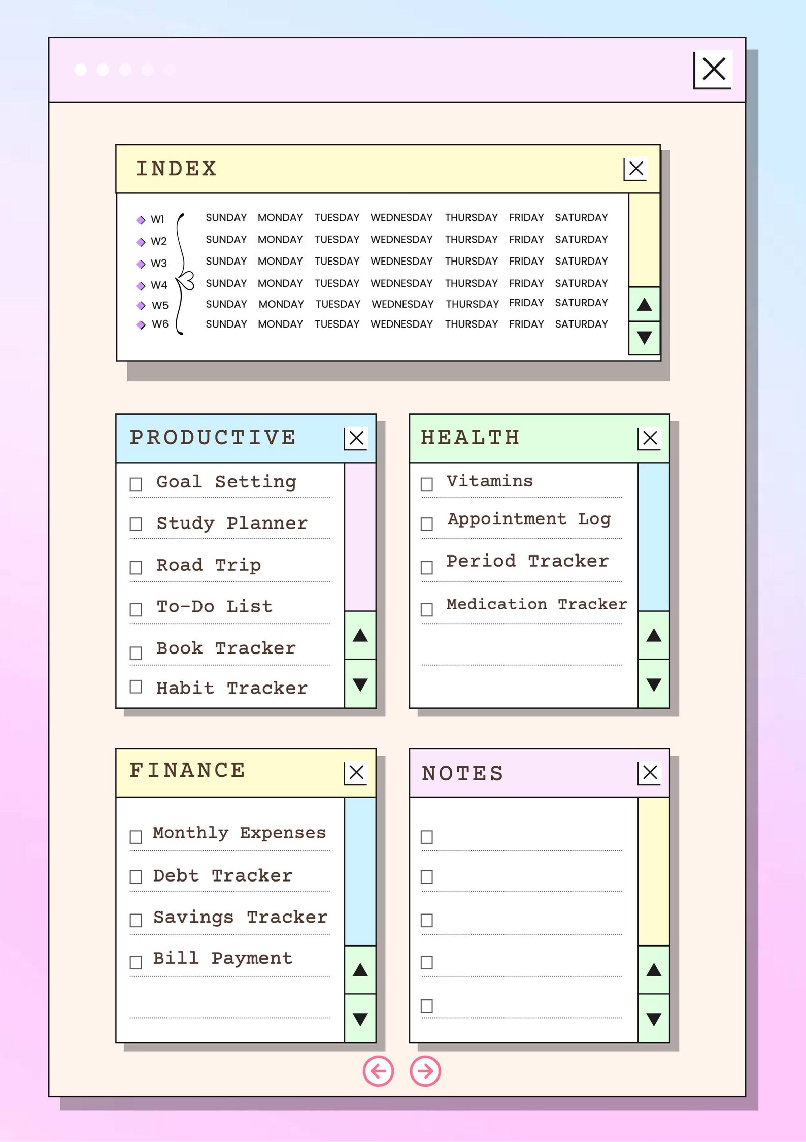 Pastel Digital Planner, Minimalist Digital Planner, Undated Planner PDF ...