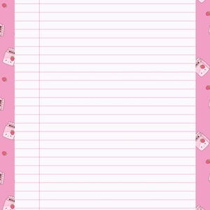 Strawberry Kawaii Printable Stationery Set, 3 Sizes Cute Pink ...