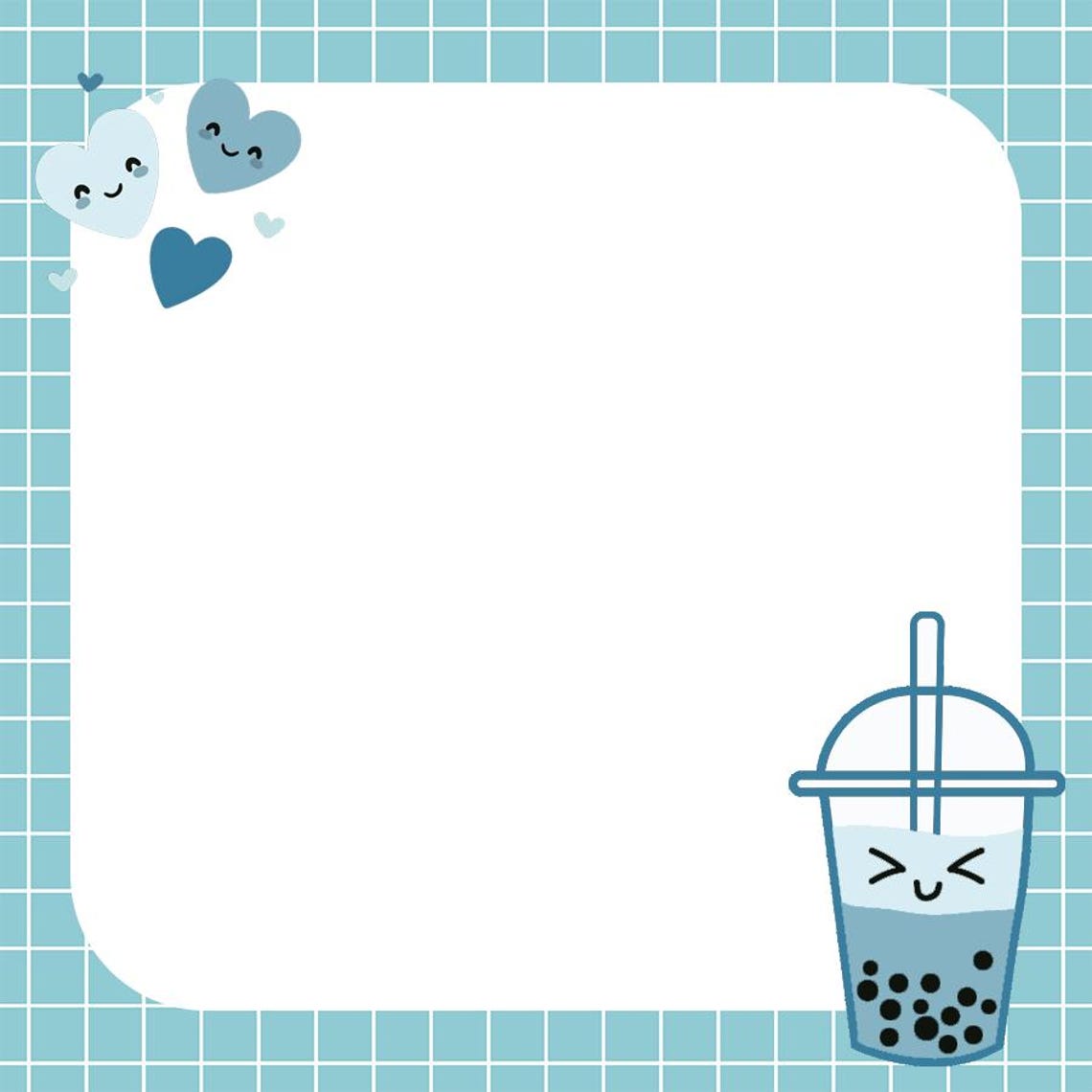 Blue Kawaii Printable Post-it Notes, Cute Blue Printable Kawaii ...