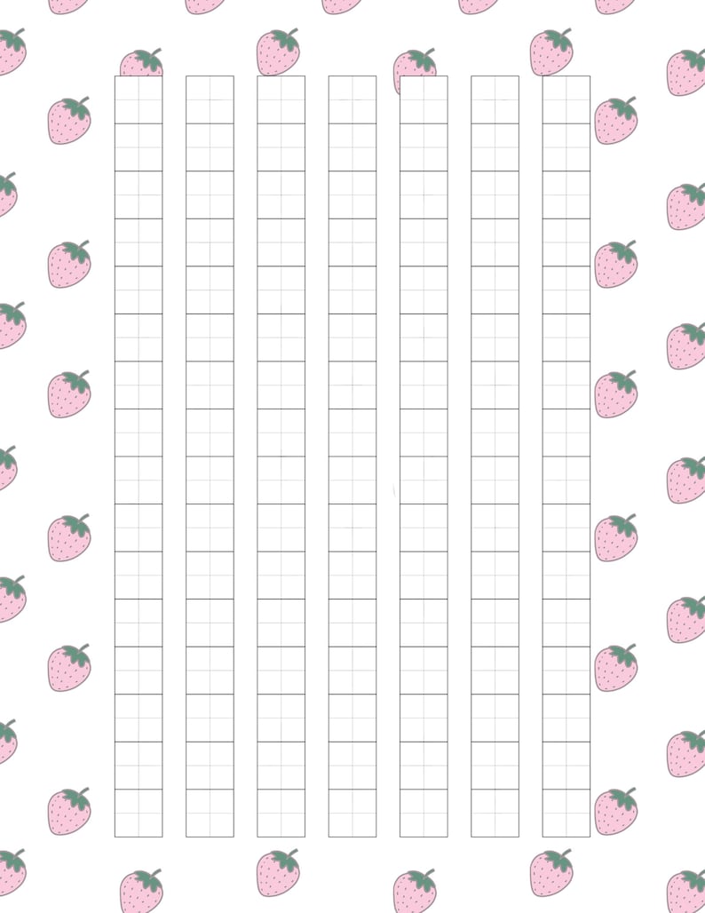 Cute Kawaii Kanji Writing Practice Sheets, Printable Kawaii Stationery ...