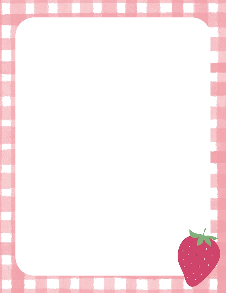 Strawberry Kawaii Printable Stationery Set, 3 Sizes Cute Pink ...