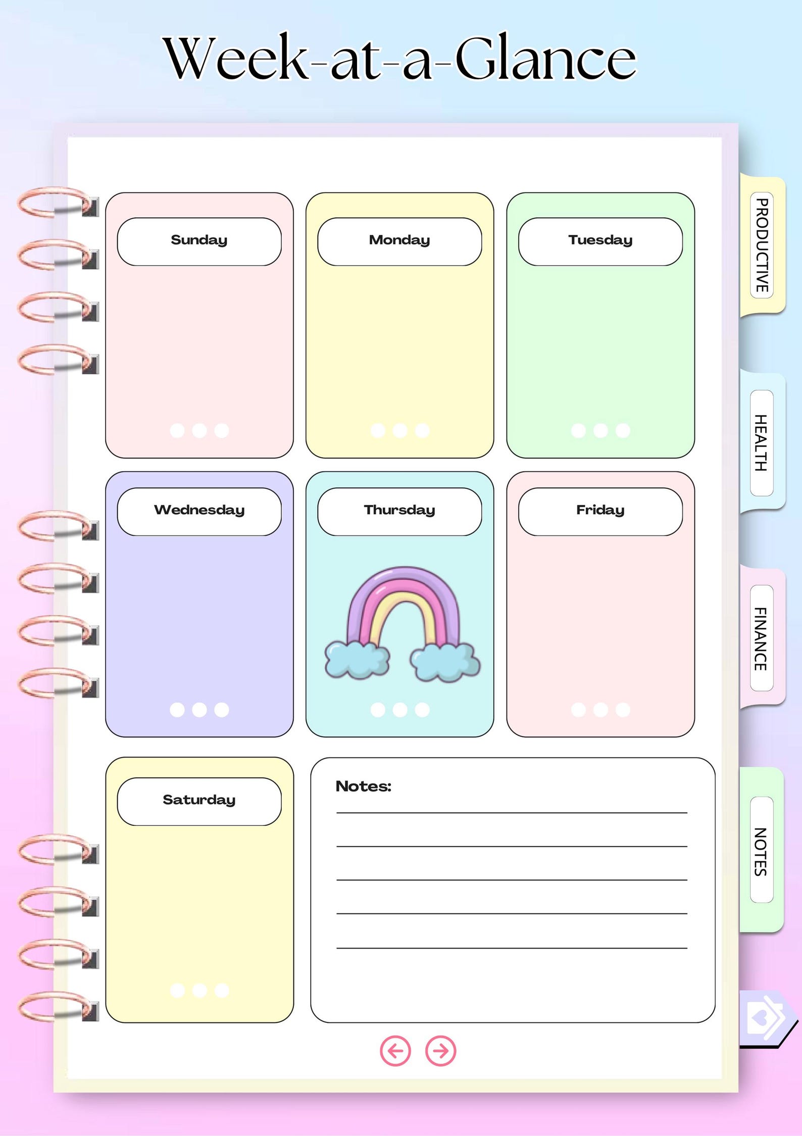 Pastel Digital Planner, Minimalist Digital Planner, Undated Planner PDF ...