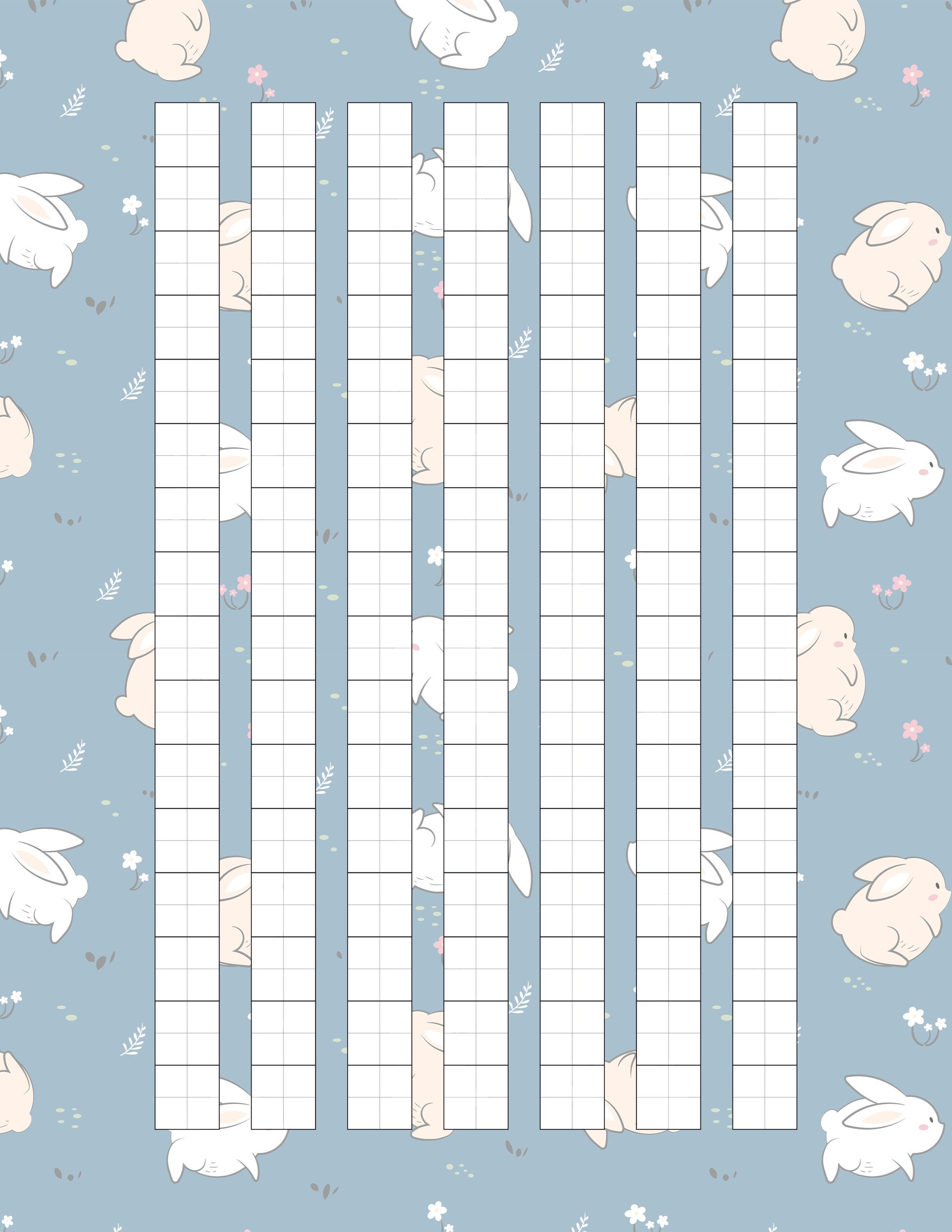 Cute Kawaii Kanji Writing Practice Sheets, Printable Kawaii Stationery ...