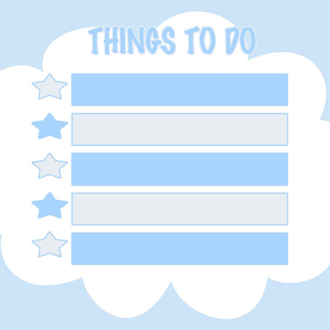 Blue Kawaii Printable Post-it Notes, Cute Blue Printable Kawaii ...