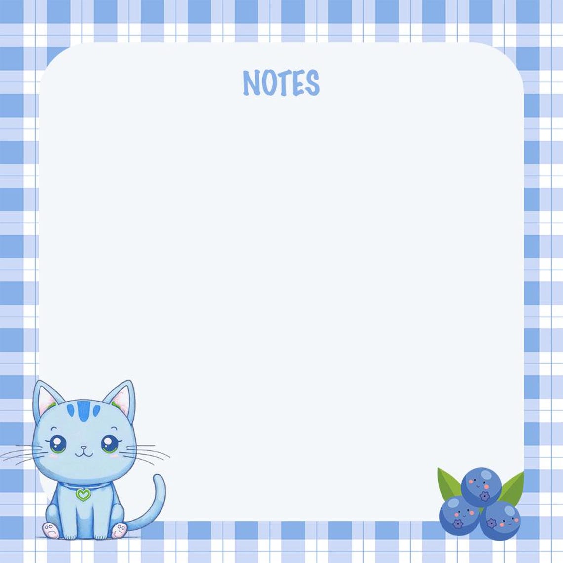 Blue Kawaii Printable Post-it Notes, Cute Blue Printable Kawaii ...