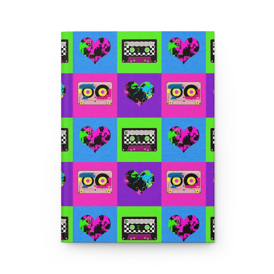 Synthwave Hardcover Journal, Retro Lined Notebook, 90s Vibe Sketchbook ...