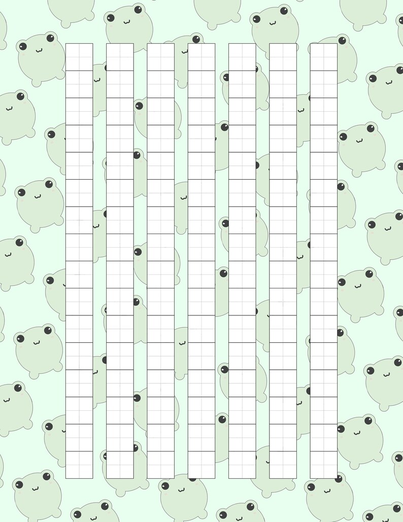 Cute Kawaii Kanji Writing Practice Sheets, Printable Kawaii Stationery ...