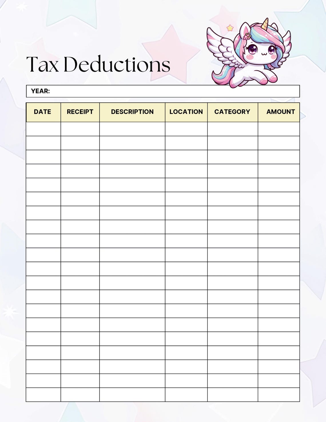 12-page Unicorn Printable Financial Planner, Kawaii Digital Budget ...