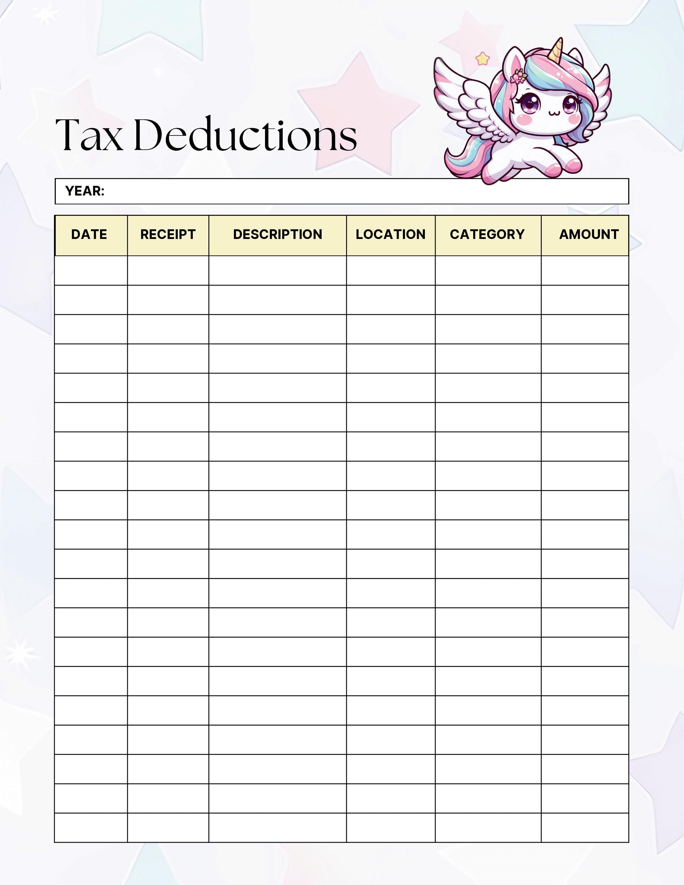12-page Unicorn Printable Financial Planner, Kawaii Digital Budget ...