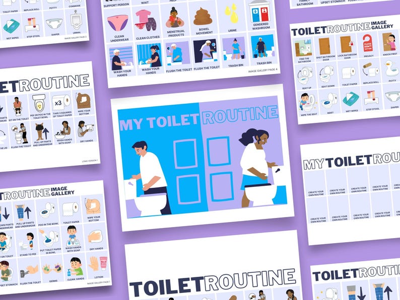 Toilet Routine Visual Aid/schedule Learning Resource Custom Template ...