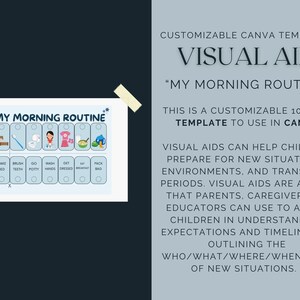 Morning Routine VISUAL SCHEDULE Customizable Template Instant Download ...