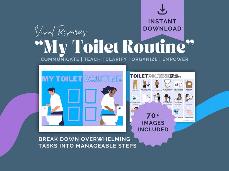 Toilet Routine Visual Aid/schedule Learning Resource Custom Template ...
