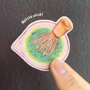 Strawberry Matcha Sticker Pack of 4 | Matcha Latte Sticker Set ...