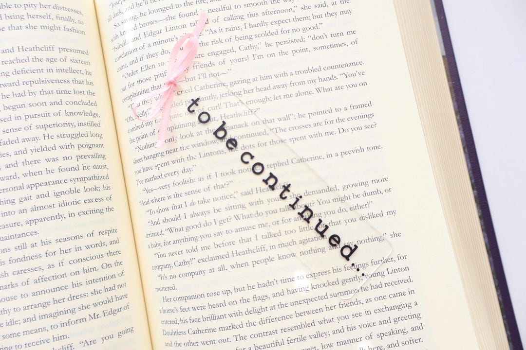 To Be Continued… Clear Acrylic Bookmark With Pink Ribbon Bow | Gift for ...