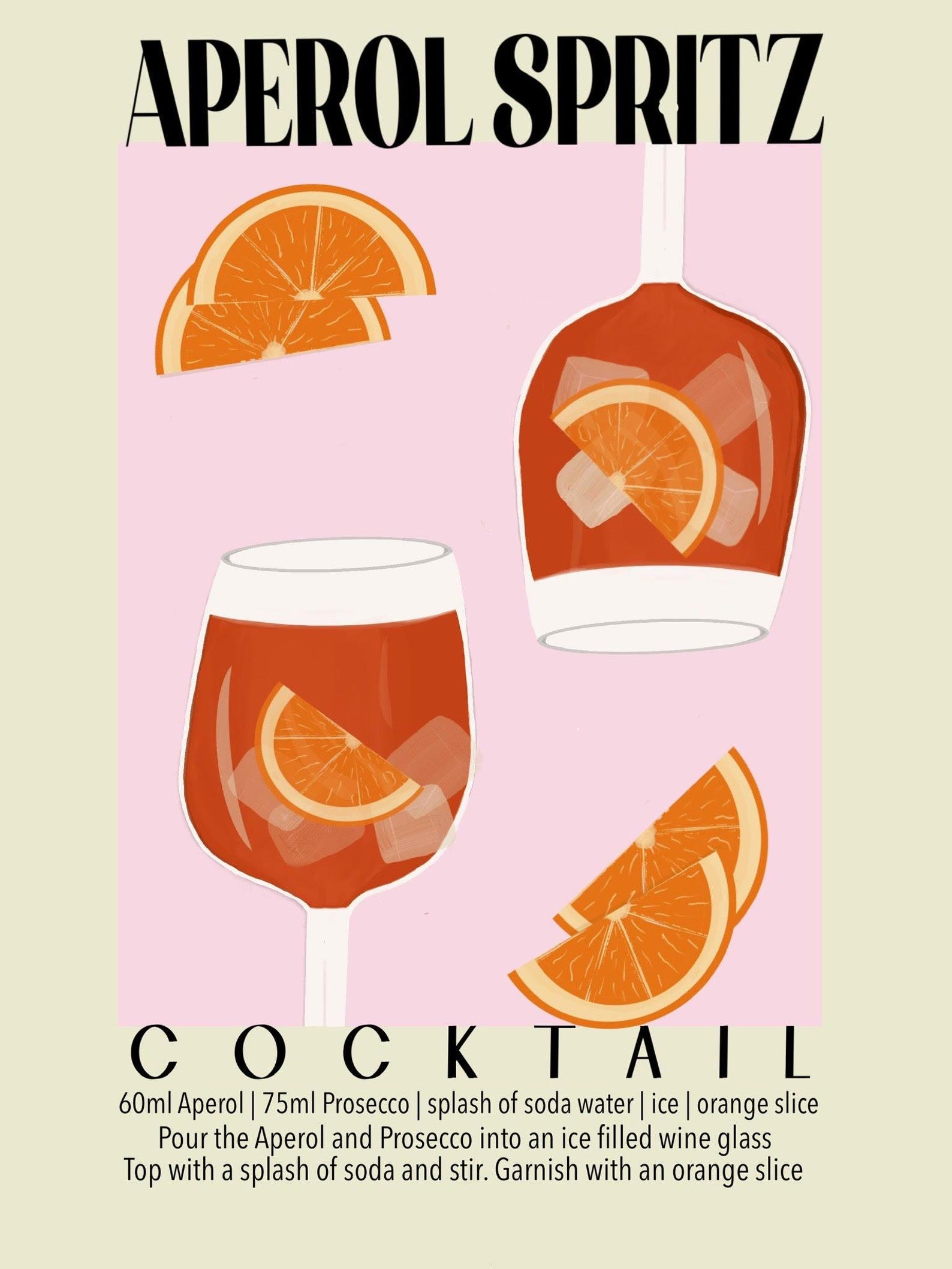 Aperol Spritz Bar Cart Art - Etsy