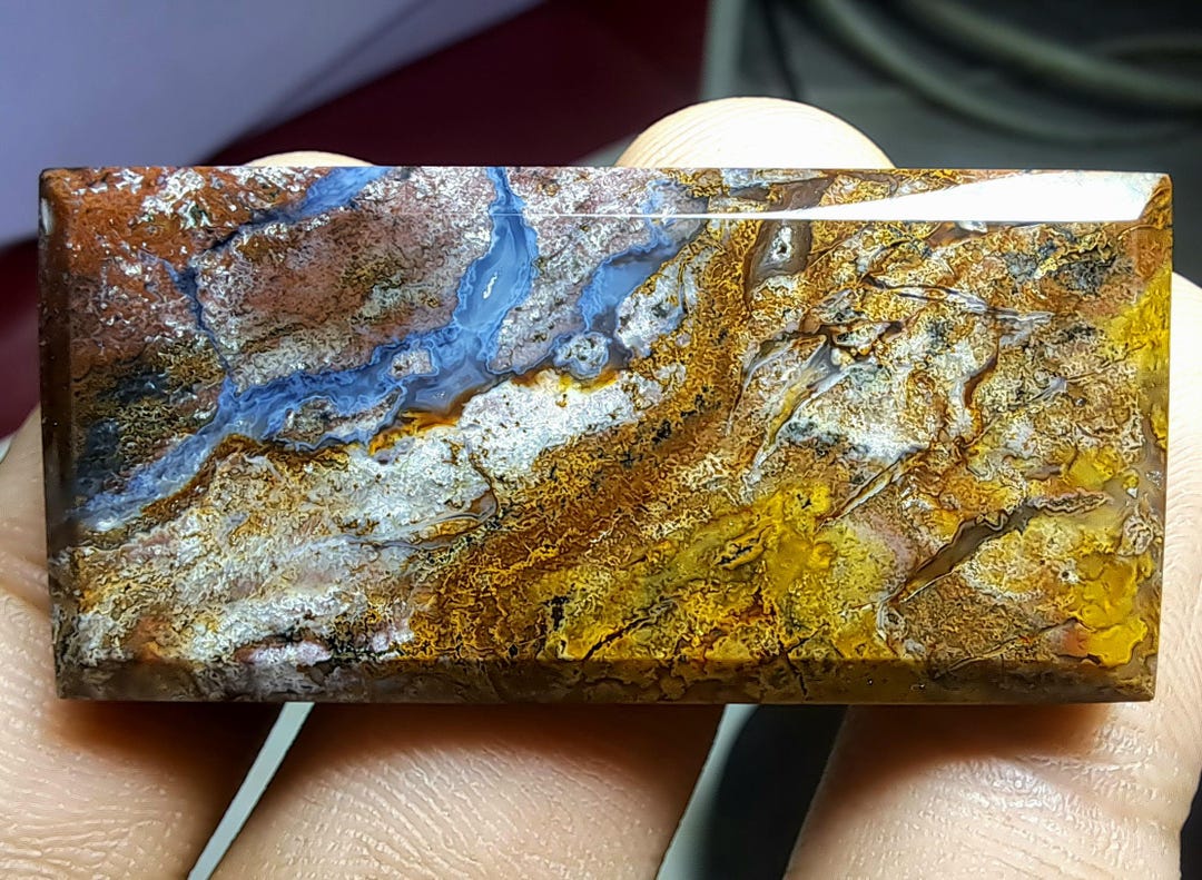 Scenic Blue Jasper Java in Chalcedony Cabochon Beautiful for Pendant ...