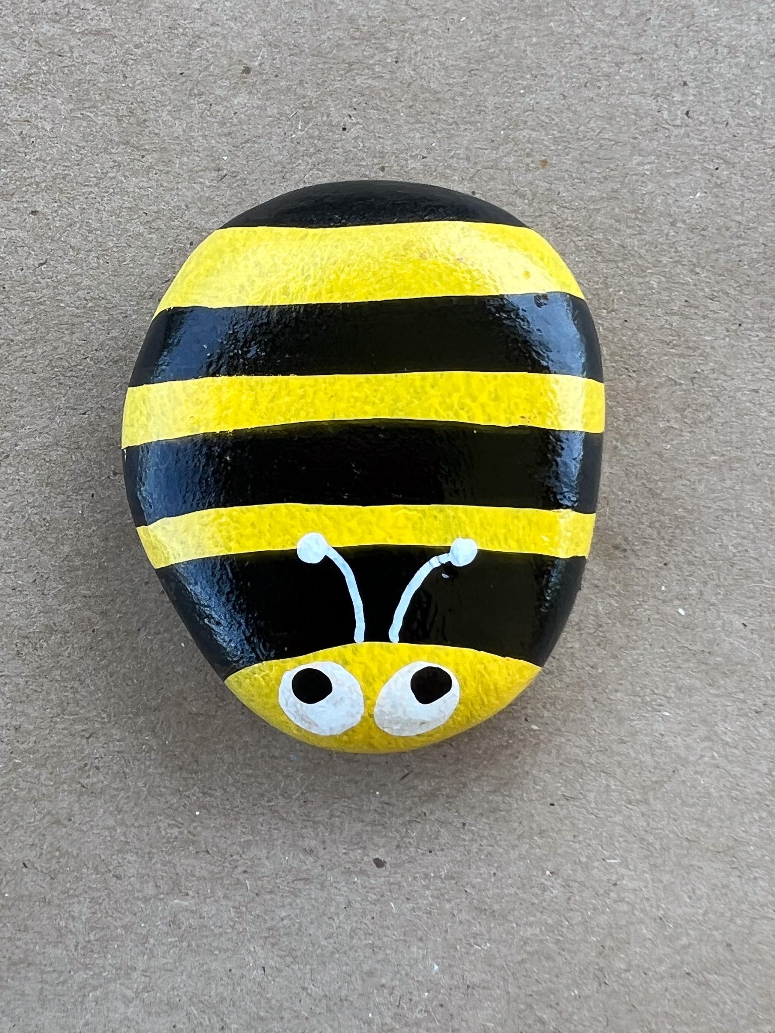 Painted Bee Rock - Etsy